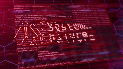 System Failure Hacked Warning Alert Message Screen Hacking Attack