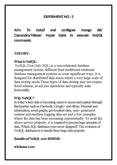 Experiment No 3 Bda Bda Notes Experiment No 3 Aim To Install And Configure Mongo Db