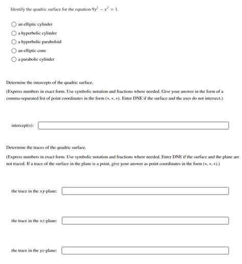 Solved Identify The Quadric Surface For The Equation