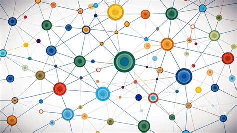 Colorful Circles Interconnected In A Complex Network Design Premium Ai Generated Image