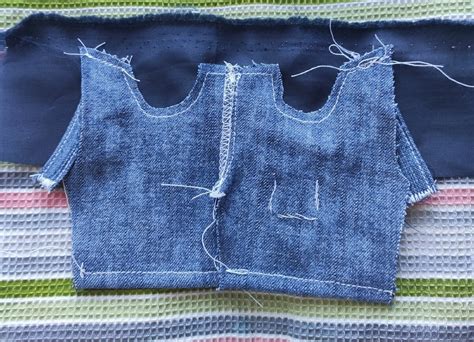 Джинсовый комбинезон для Баболи шарнирной куклы 16 см МК Екатерина Пинаева Дзен