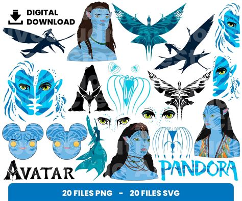 20 Clipart Bundle Layered Svg Avatar Svg Digital Download Etsy Uk