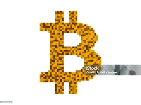 픽셀 아트 스타일의 비트 코인 기호 흰색 배경에 격리 된 2d의 픽셀에서 8 비트 코인 기호 암호 화폐 블록 체인 벡터 일러스트레이션 광업에 대한 스톡 벡터 아트 및 기타