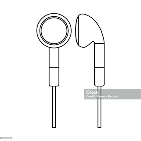 이어버드 아이콘 플랫 씬 선 아이콘 휴대용 오디오 가젯 현대 벡터 일러스트레이션 Mp3 플레이어에 대한 스톡 벡터 아트 및 기타 이미지 Mp3 플레이어 개인 장식품