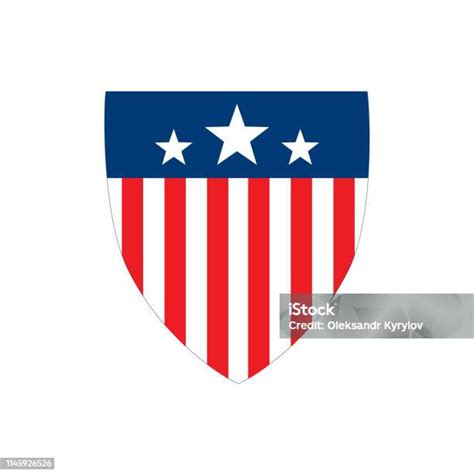 줄무늬와 별 독립 기념일 개념 벡터 일러스트 레이 션 흰색 배경에 고립 된 미국 국기 배지 방패 0명에 대한 스톡 벡터 아트 및 기타 이미지 Istock