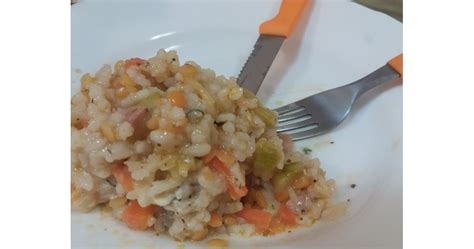 Ризото с бекон и сирена