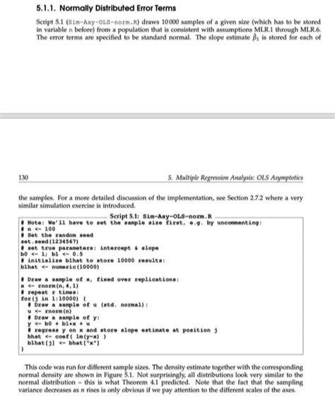 5 1 1 Normally Distributed Error Terms Script 5 1 Chegg Com