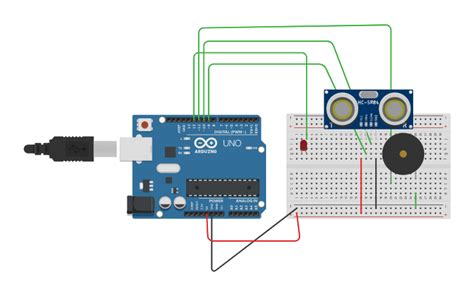 Circuit Design Garbage Monitoring System Using Ultrasonic Tinkercad