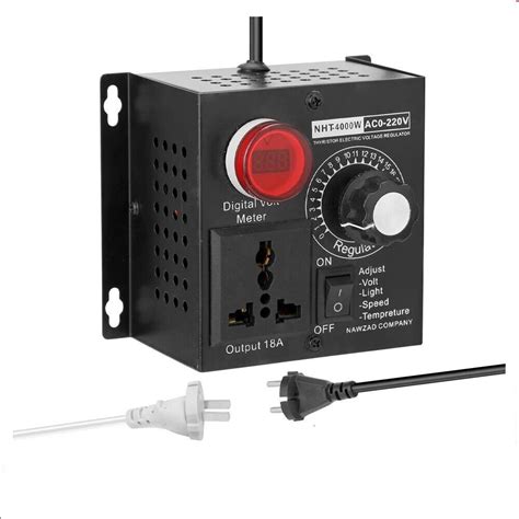 4000W Compact Variable Voltage Controller AC 110V 220V Speed Temperature Light V