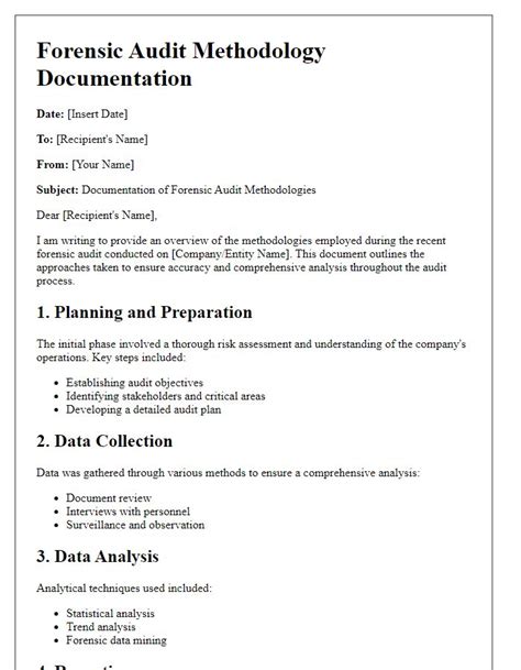 Letter Template For Audit Documentation Standards Free Samples In Pdf
