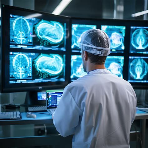 Premium Ai Image Photo Of Surgeon From The Back Looking To A Screen