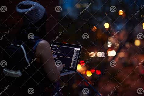 Hacker Phishing And Programming With Person And Laptop For Ransomware Cyber Security And