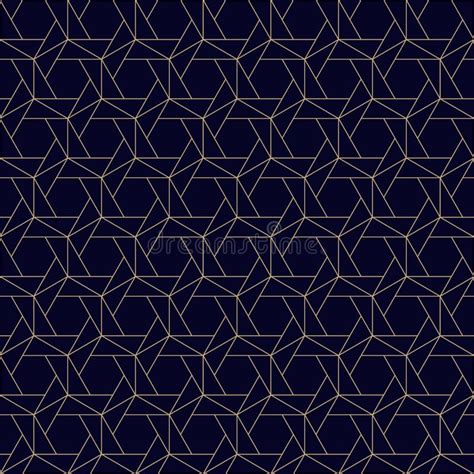 Luxury Vector Abstract Geometric Seamless Pattern Thin Gold Lines Hexagons Stock Vector