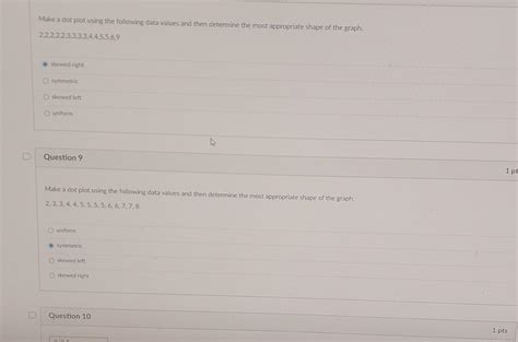 Solved Make A Dot Plot Using The Following Data Values And