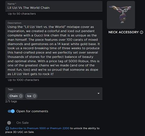 Putting UGC Items On Sale Platform Usage Support Developer Forum Roblox