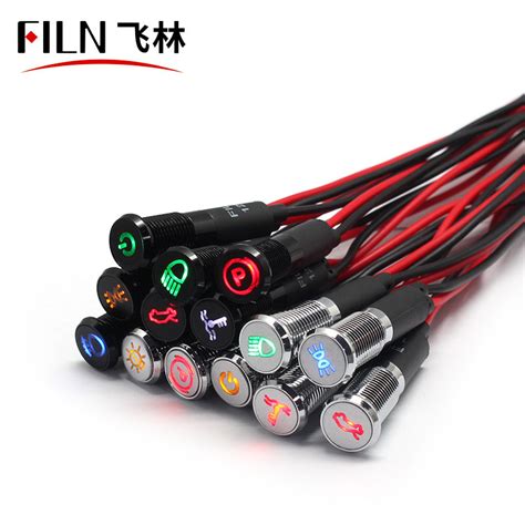 The Fl1m 8fw C 8mm 12v Metal Car Indicator Light With Wire Indicatorlight