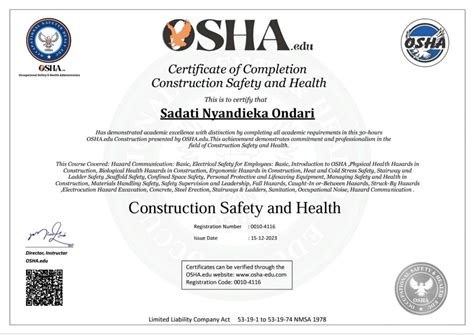 Verification Osha Edu