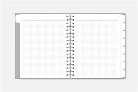 Premium Vector Open Spiral Notebook With Tab Dividers Wire Bound