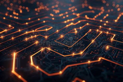 Glowing Circuits On Electronic Board Stock Image Image Of Digital Science 313080917