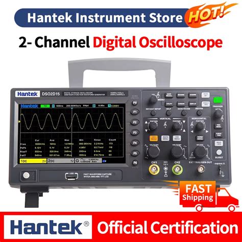 Hantek Dso2d15 Digital Oscilloscope Dso2c10 2d10 2 ช่อง 150mhz Osciloscópio 25mhz สัญญาณเครื่อง