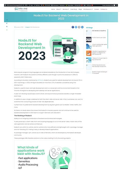 Nodejs For Backend Web Development In 2023pdf