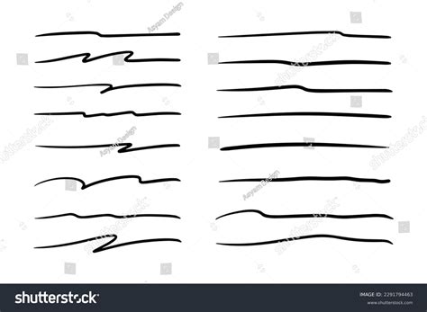 Vector Set Hand Drawn Underline Stock Vector Royalty Free 2291794463