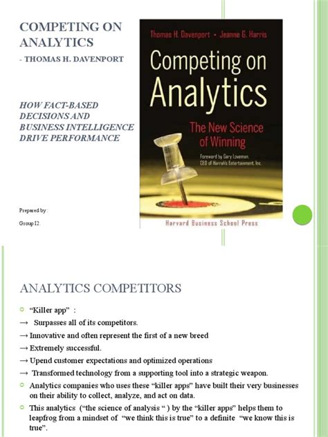 Competing On Analytics Pdf