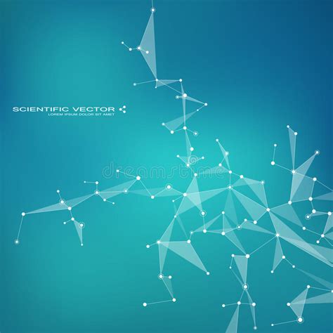 Molecule Dna And Neurons Vector Molecular Structure Connected Lines With Dots Genetic