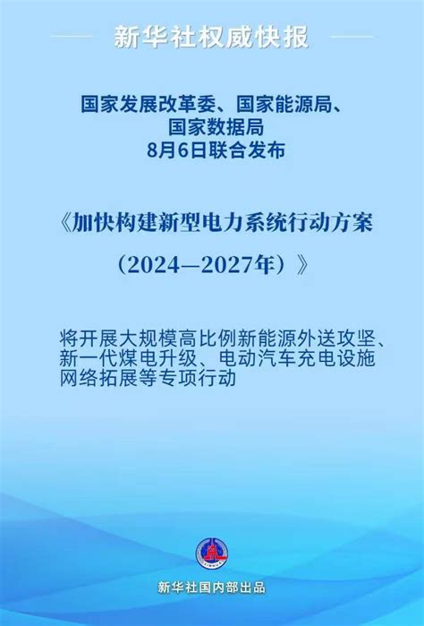 国家发展改革委、国家能源局、国家数据局8月6日联合发布《加快构建新型电力系统行动财富号东方财富网