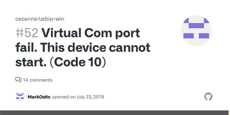 Virtual Port Fail This Device Cannot Start Code Issue Cezanne Usbip Win Github