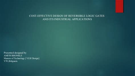 Example Of Reversible Logic Gates Design Talk