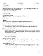 OSI Lab Docx CIS OSI TCP IP Models Network Models Learning Objectives In This Lab
