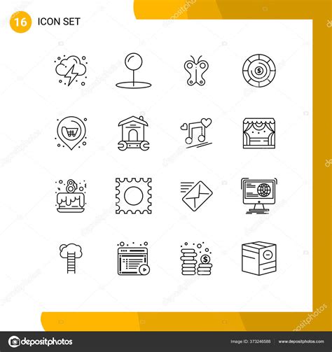 Set Commercial Outlines Pack Supermarket Next Butterfly Location Coins