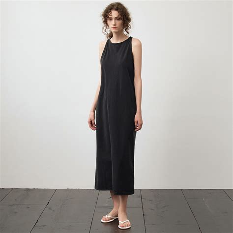 코즈넉 릭샤 홀터넥 여성 여름 나시 롱 원피스 민소매 A라인 뒷트임