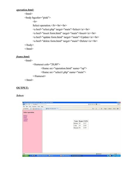 Ex 1 3 Php Db Connectivity Pdf