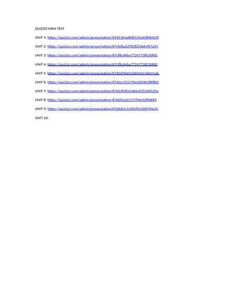 Quizziz Mini Test Pdf