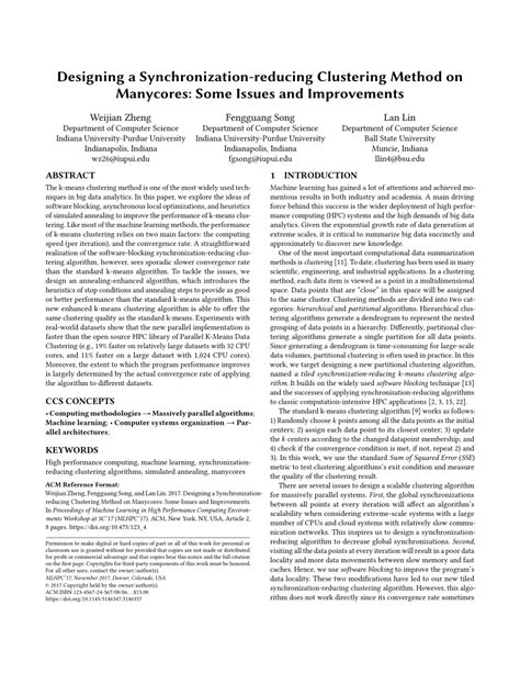Pdf Designing A Synchronization Reducing Clustering Method On