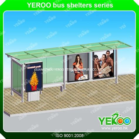 Customized Bus Stop Shelter Street Furniture Design Solar Solar Bus