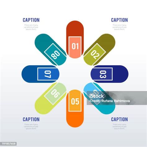 추상 손톱 인포 그래픽 템플릿 디자인 8가지 옵션 단계 또는 프로세스가 있는 비즈니스 개념 인포그래픽 벡터 시각화는 워크플로 레이아웃 다이어그램 연례 보고서 웹에 사용할 수