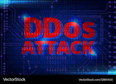 Ddos On A Digital Binary Warning Royalty Free Vector Image