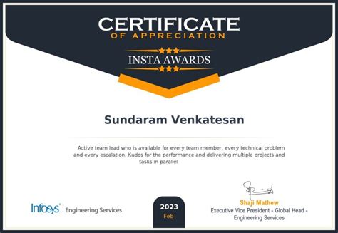 Sundaram Venkatesan On Linkedin Instaawards Engineering Opportunity Thankyou Team