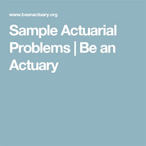 Sample Actuarial Problems Be An Actuary Oral Communication Skills