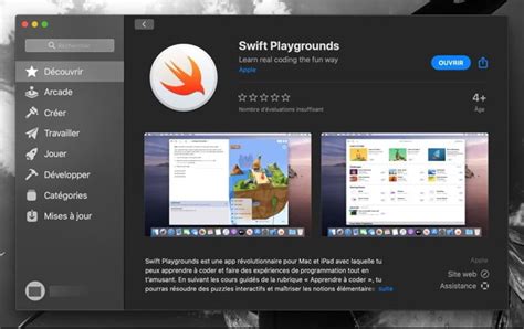apprendre à coder swift playgrounds est disponible sur mac