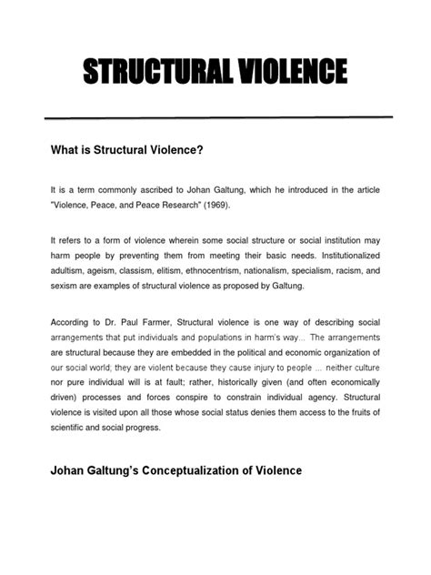 Structural Violence Sexism Nationalism