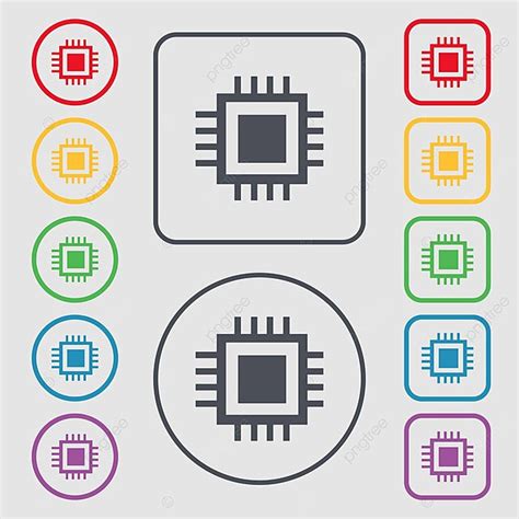 Cpu Icon In Tech Circle With Symbols Unit Data Icon Vector Unit Data Icon PNG And Vector With