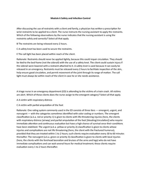 Module 6 Safety And Infection Control Module 6 Safety And Infection Control After Discussing