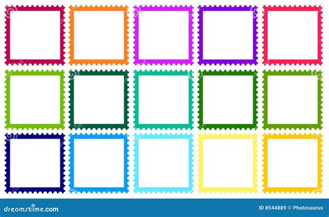 Stamps With Different Colored Borders Stock Vector Illustration Of