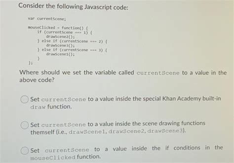 Solved Consider The Following Javascript Code Var