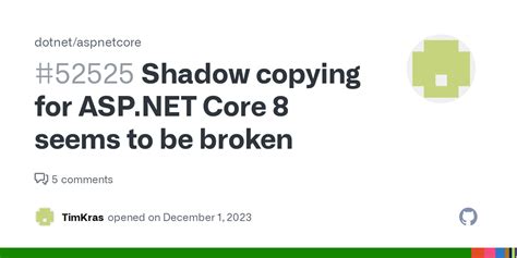 Shadow Copying For Aspnet Core 8 Seems To Be Broken · Issue 52525 · Dotnetaspnetcore · Github