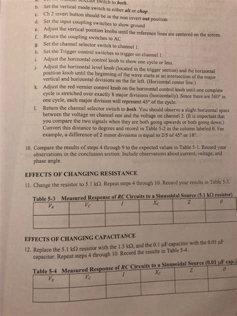 Solved LAB SERIES RC SINUSOIDAL RESPONSE OBJECTIVES To Chegg